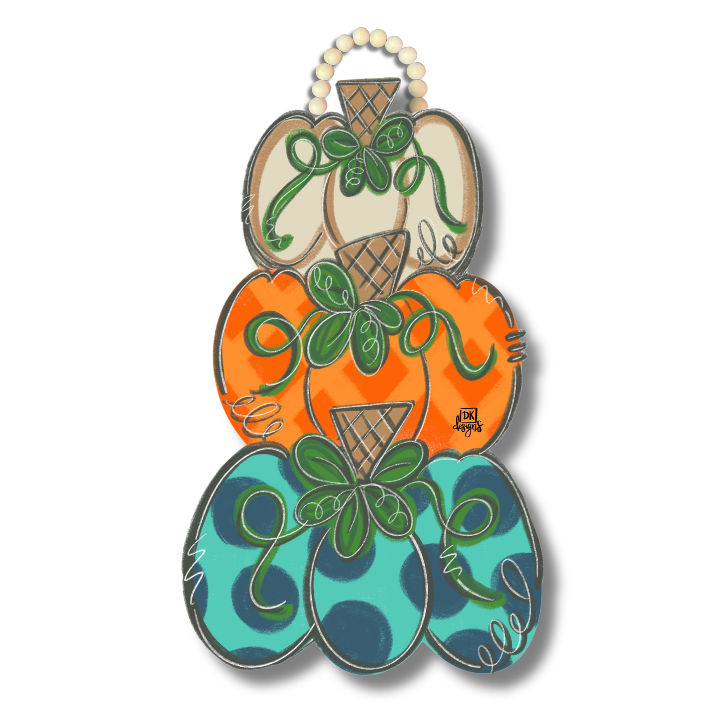 Blue Pumpkin Stack Door Hanger – DK Designs Georgia